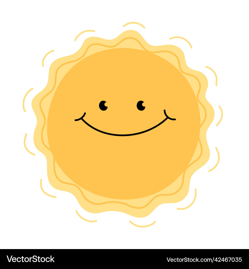 Shining sun smiling smiley face Royalty Free Vector Image