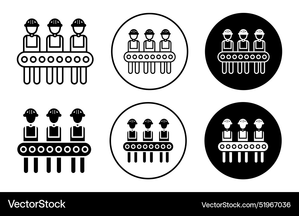 Assembly icon sign set in outline style graphics Vector Image