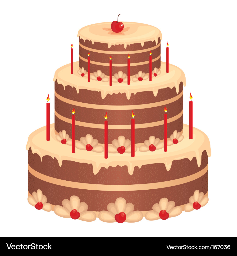 Birthday cake Royalty Free Vector Image - VectorStock
