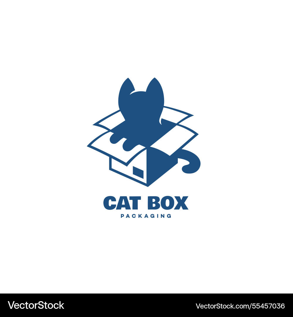 Cat box logo Royalty Free Vector Image - VectorStock