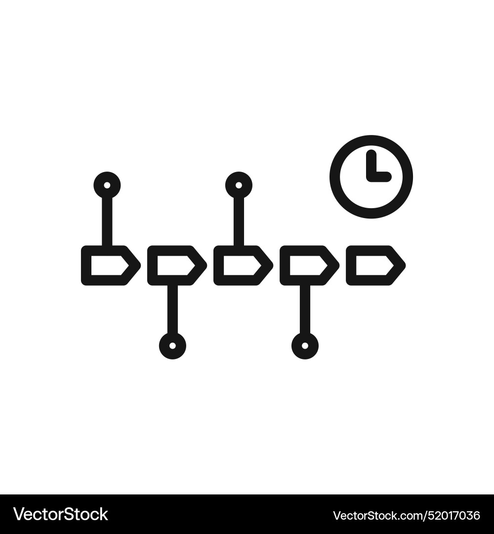 Chronology icon black line art Royalty Free Vector Image