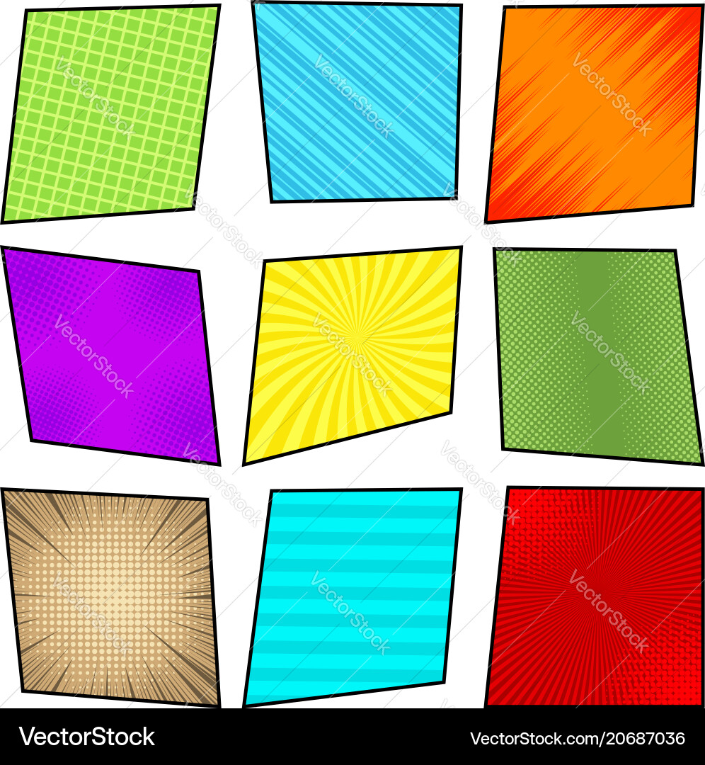 Comic colorful frames collection Royalty Free Vector Image