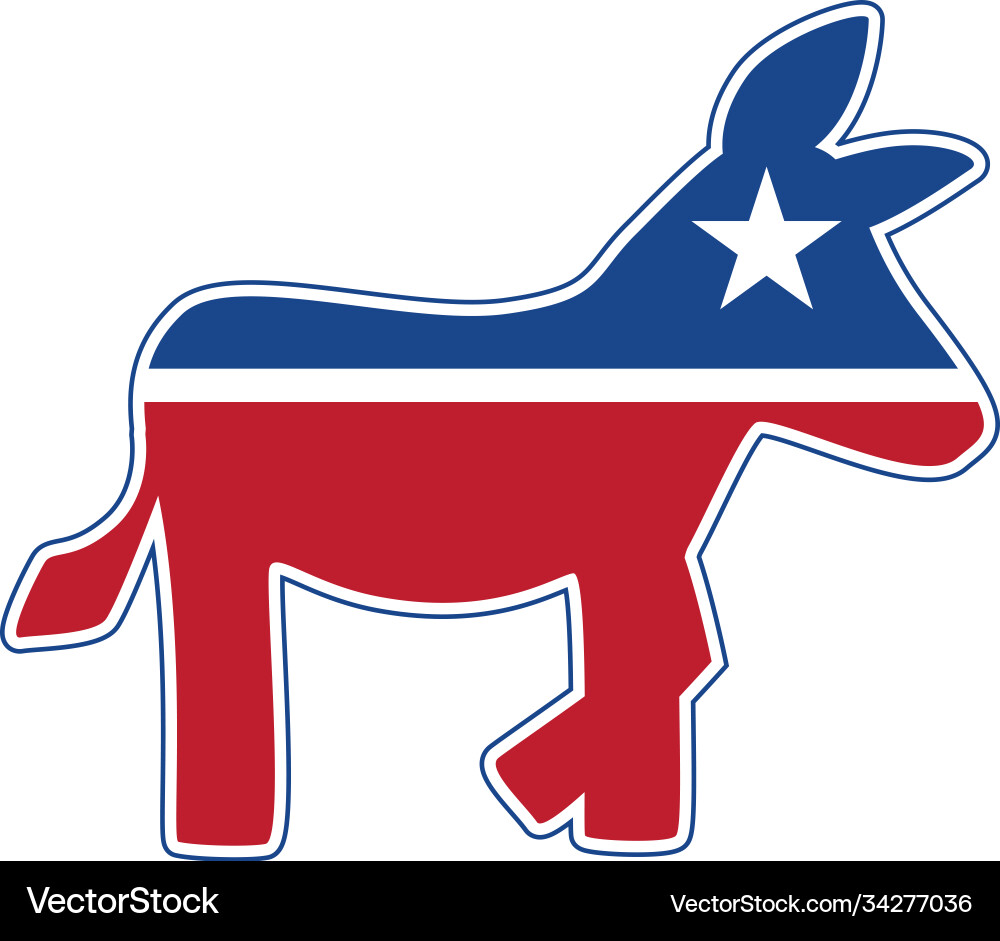Democrat Donkey Political Symbol Royalty Free Vector Image