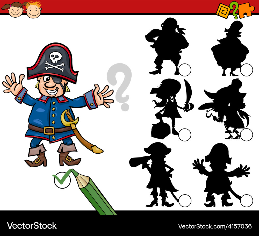Education shadows game cartoon Royalty Free Vector Image