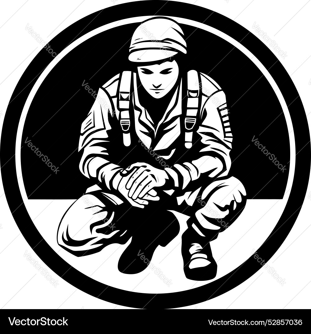 Honor tribute soldier respect icon guardian Vector Image