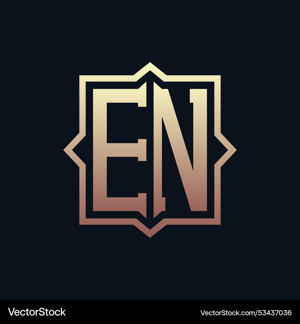Luxury initial en monogram logo design elegant Vector Image