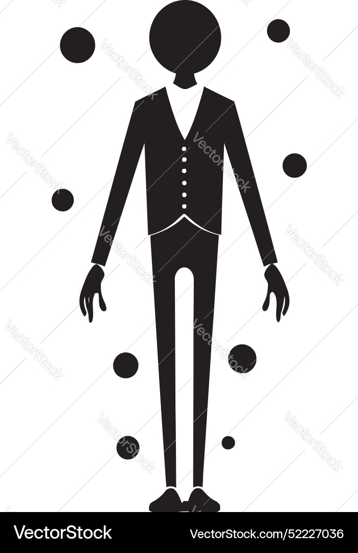 Playful perfection doodle stickman logo in chic Vector Image