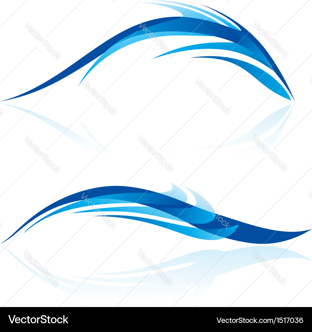 Smooth abstract forms in blue Royalty Free Vector Image