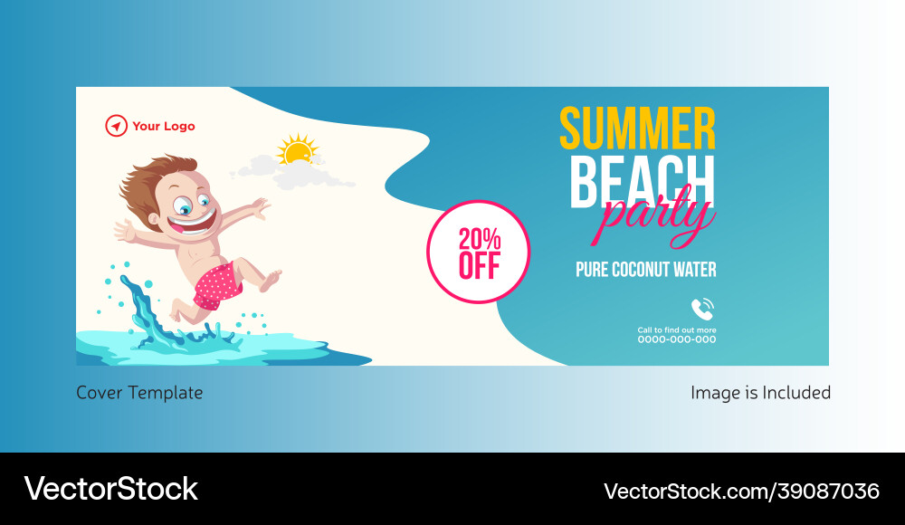 Summer beach party cover page Royalty Free Vector Image