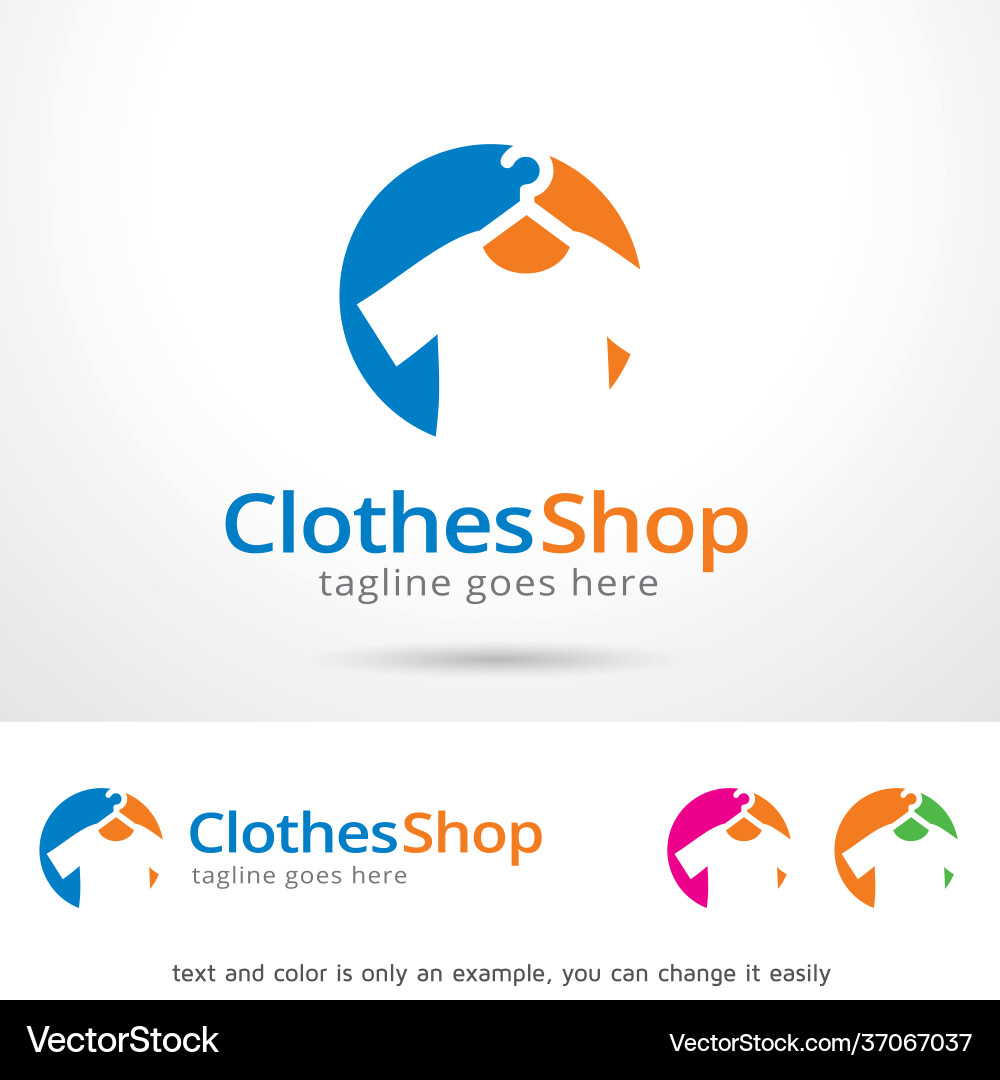 Clothes shop logo template Royalty Free Vector Image