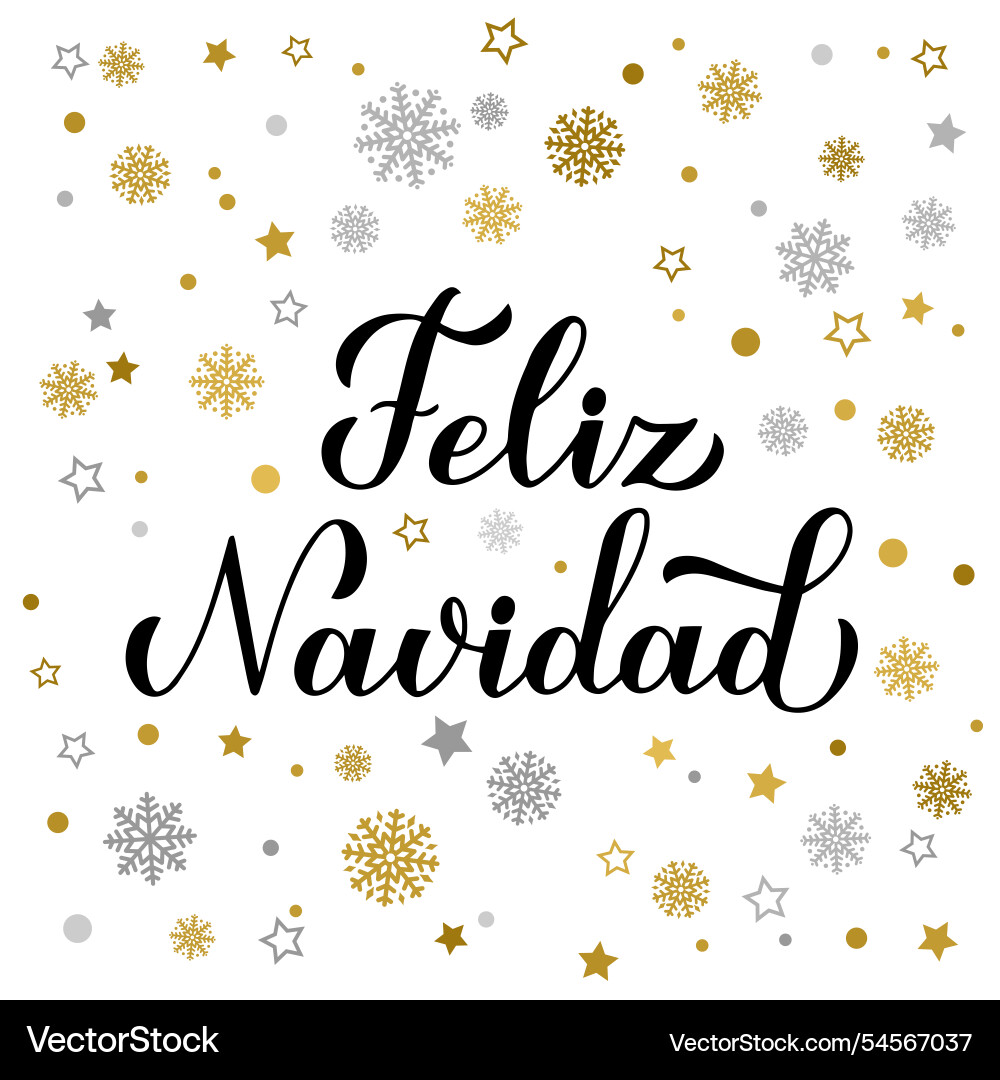 Feliz navidad calligraphy hand lettering Vector Image