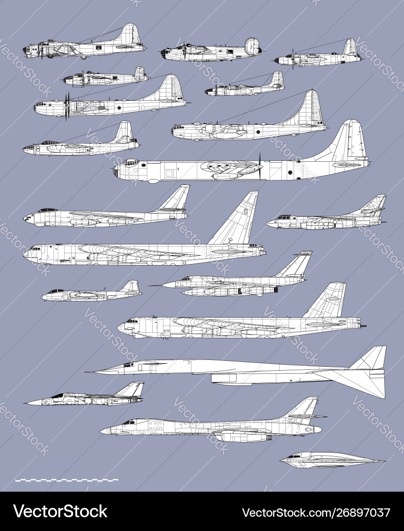 History american bombers Royalty Free Vector Image