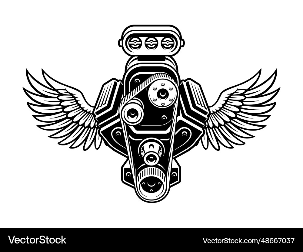 Hot rod engine Royalty Free Vector Image - VectorStock