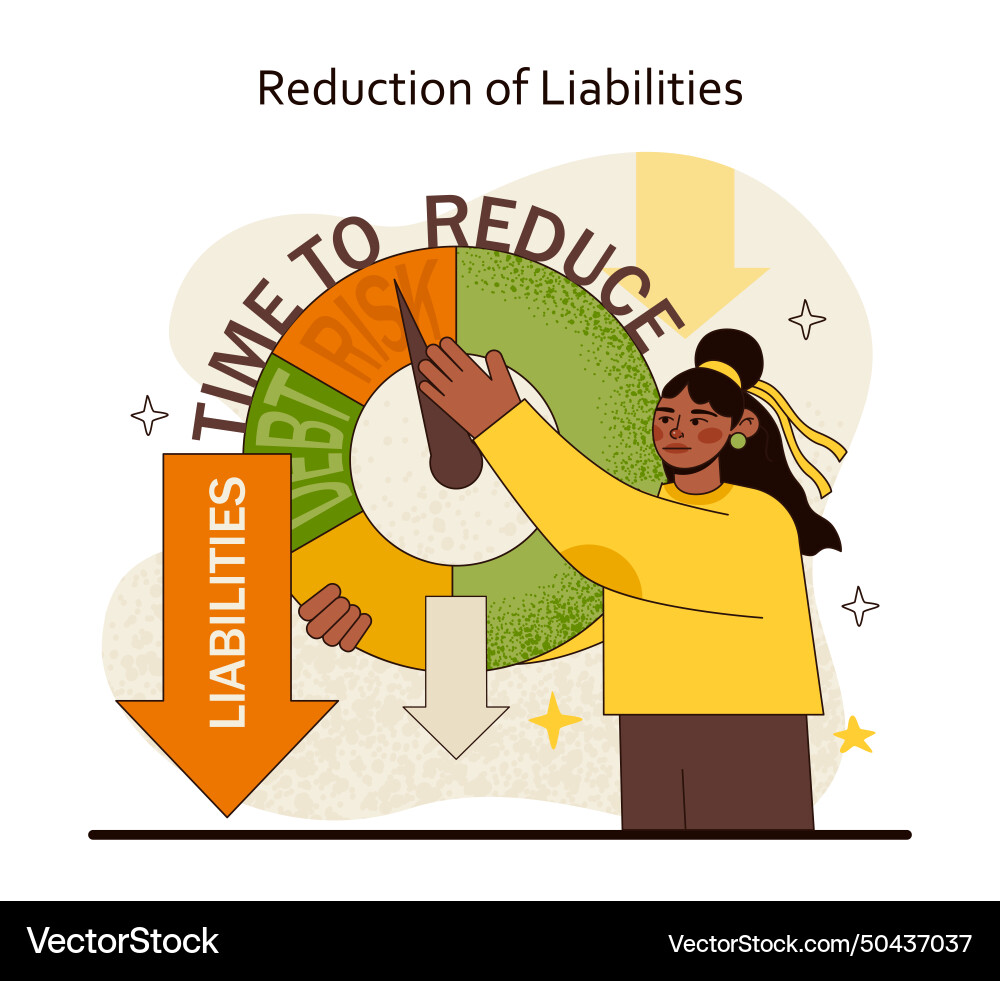 Liability reduction concept decisive steps Vector Image