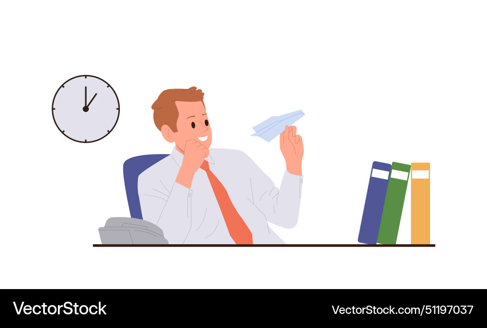 Man office worker character procrastinating Vector Image