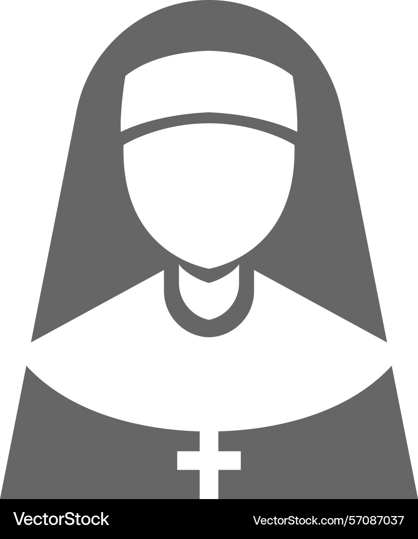 Nun icon logo design Royalty Free Vector Image