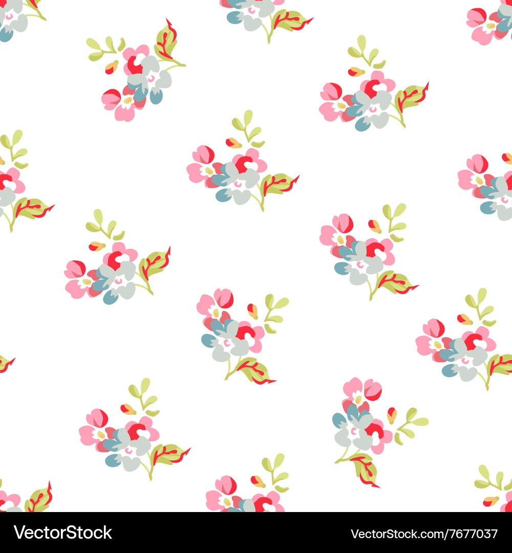 Seamless floral pattern with little pink and blue Vector Image