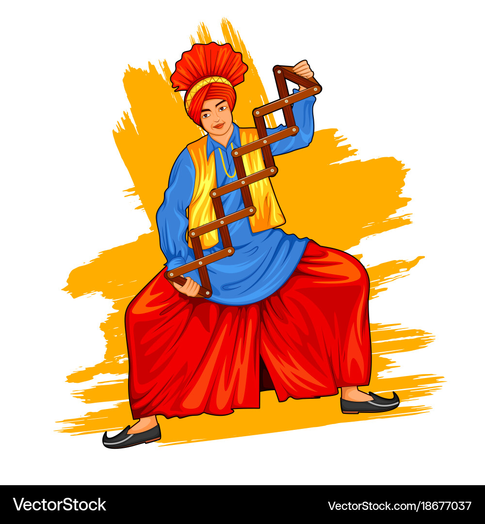Sikh punjabi sardar doing bhangra dance on holiday
