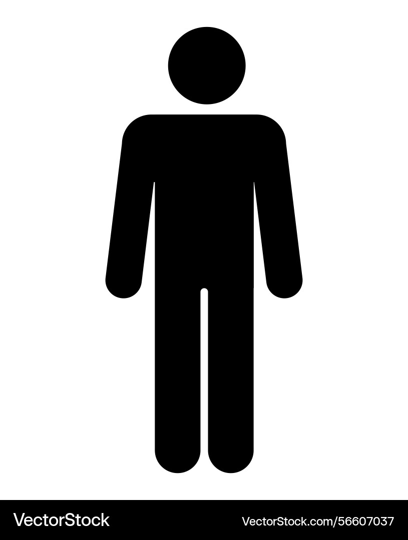 Standing man symbol black silhouette Royalty Free Vector