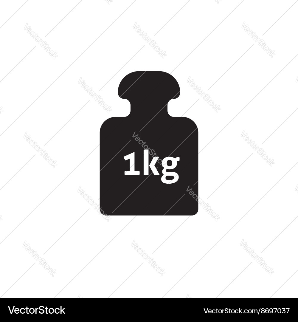 Weight 1 kg icon isolated on white Royalty Free Vector Image