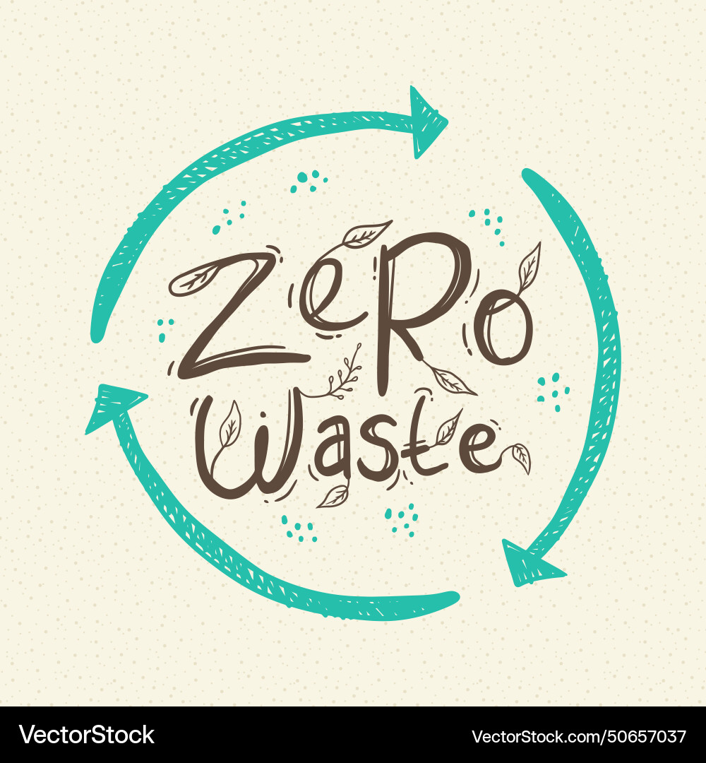Zero waste logo lifestyle design Royalty Free Vector Image