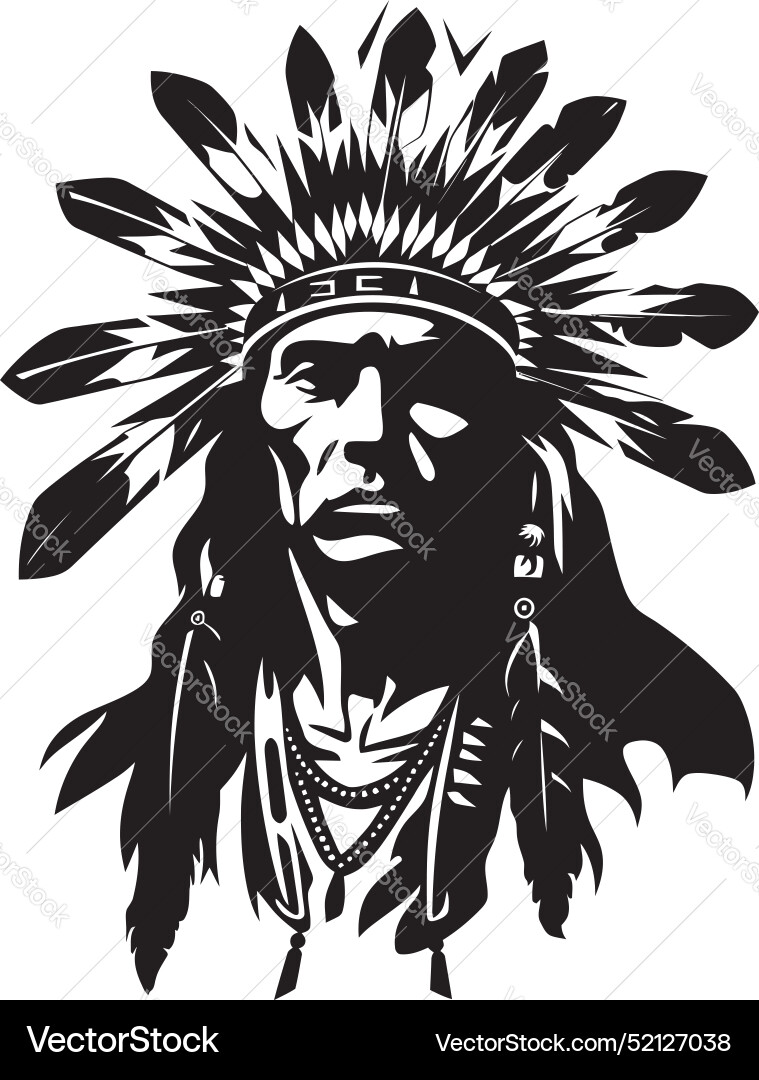 Brave guardian apache emblem design sacred Vector Image