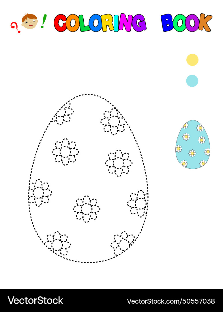 Coloring book with a eggeaster eggcoloring pages Vector Image