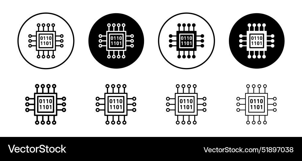 Computer processor and ai technology icon Vector Image
