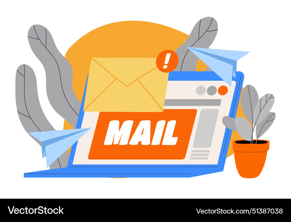 Email on laptop concept Royalty Free Vector Image