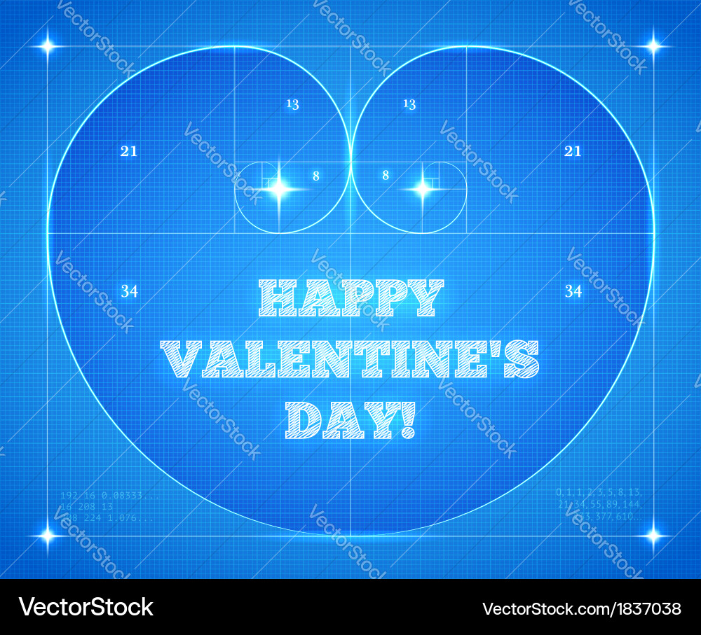 Fibonacci heart Royalty Free Vector Image - VectorStock
