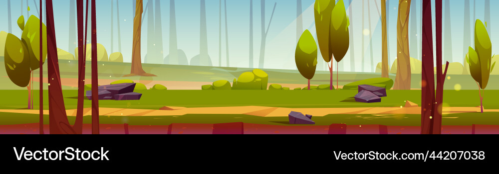 Game ground texture of road in forest Royalty Free Vector