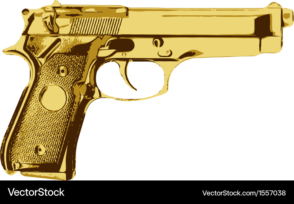 Golden gun Royalty Free Vector Image - VectorStock