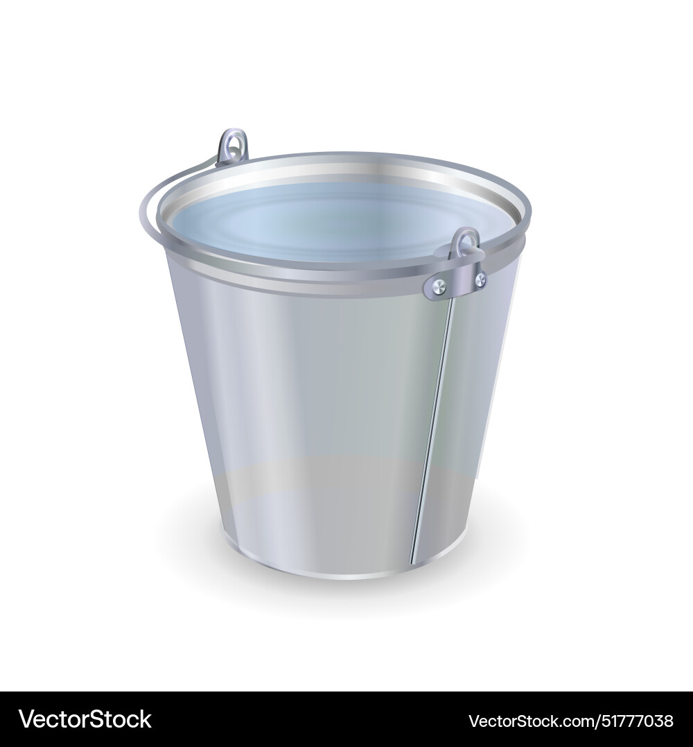 Metal buckets with and without water Royalty Free Vector