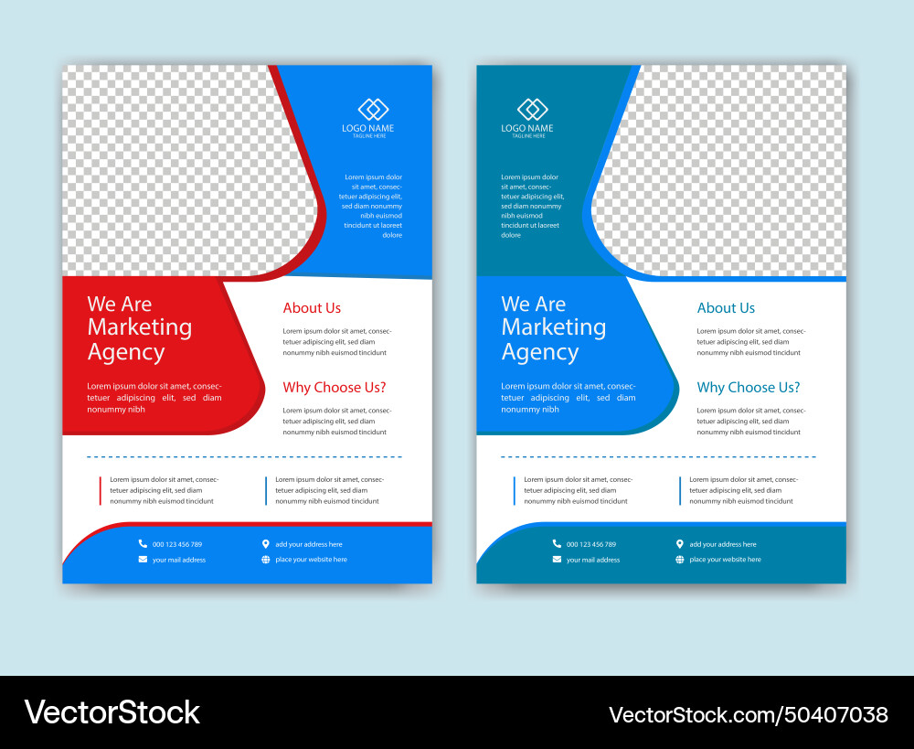 Modern business marketing flyer design Royalty Free Vector