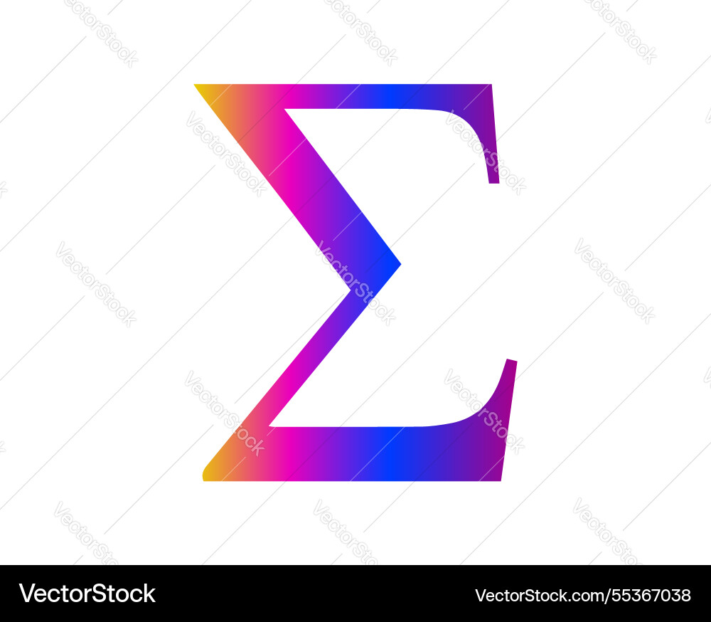 Sigma symbol white background minimalist design Vector Image
