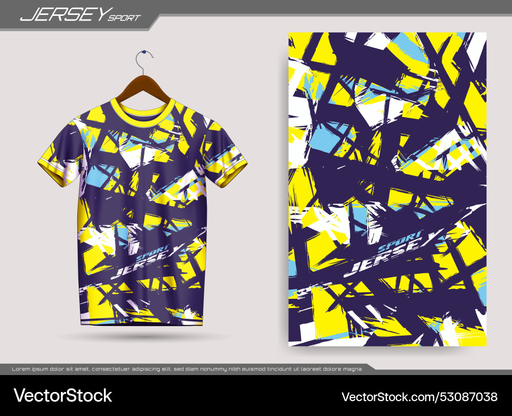 Sports geometric racing jersey design Royalty Free Vector