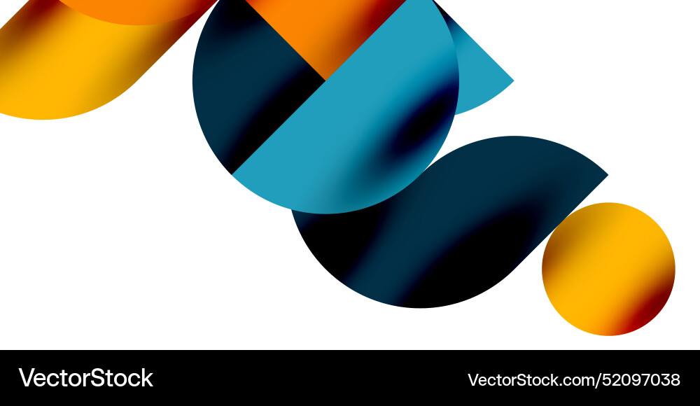 Tech minimal circular shapes geometric art Vector Image