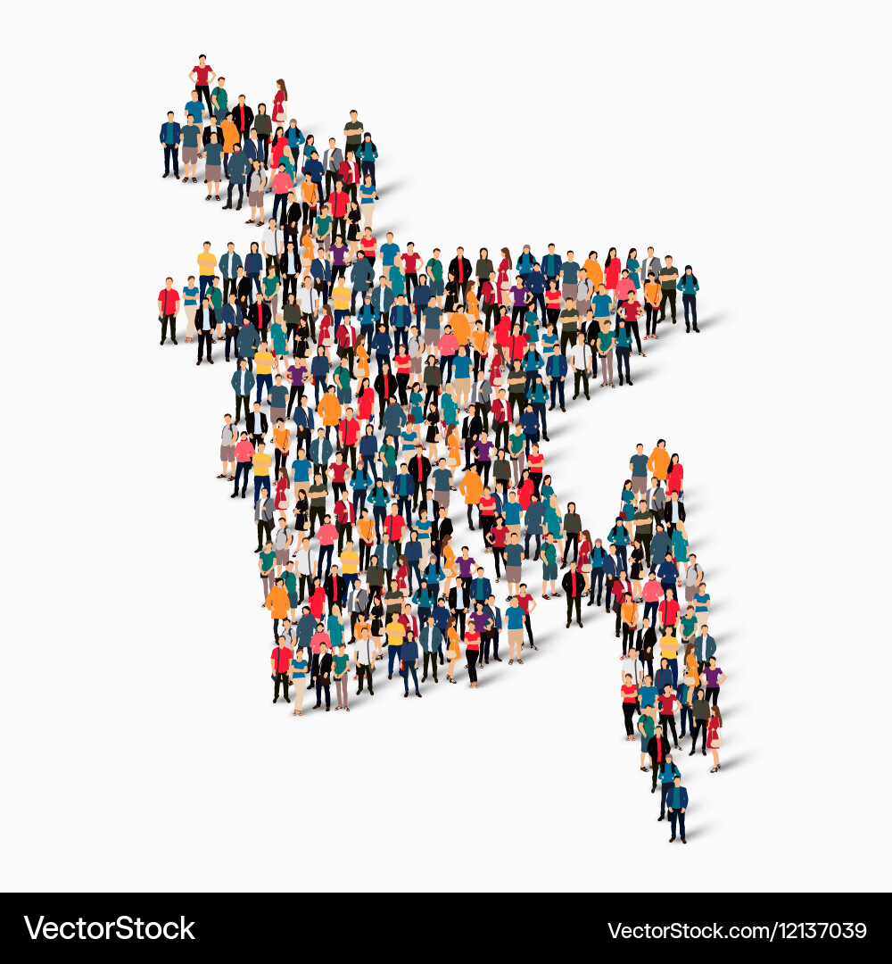 Bangladesh People Map Royalty Free Vector Image