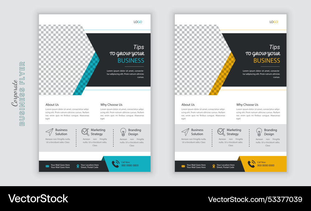 Business promotional flyer template design Vector Image