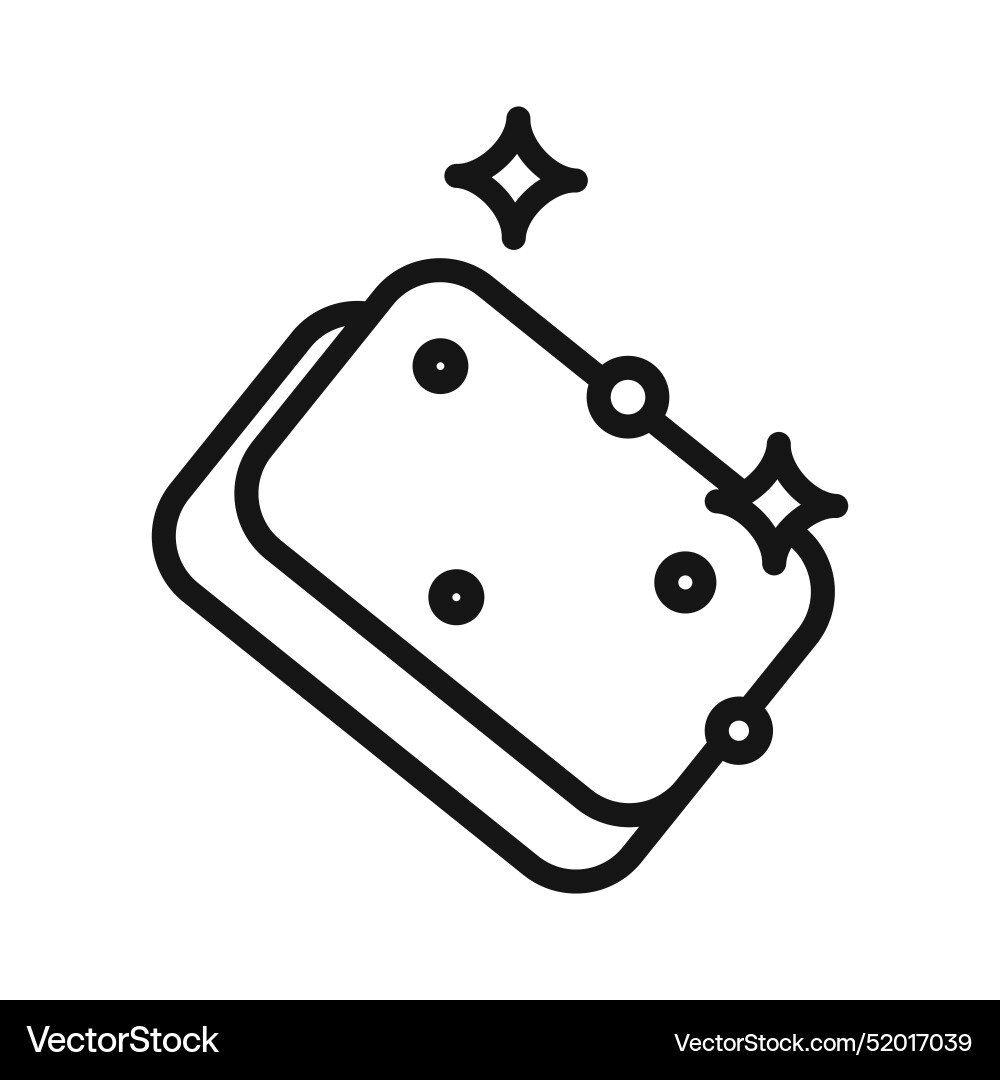 Cleaning sponge icon black line art Royalty Free Vector