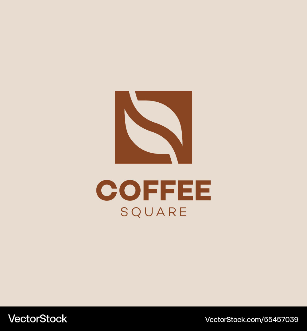Coffee square logo Royalty Free Vector Image - VectorStock