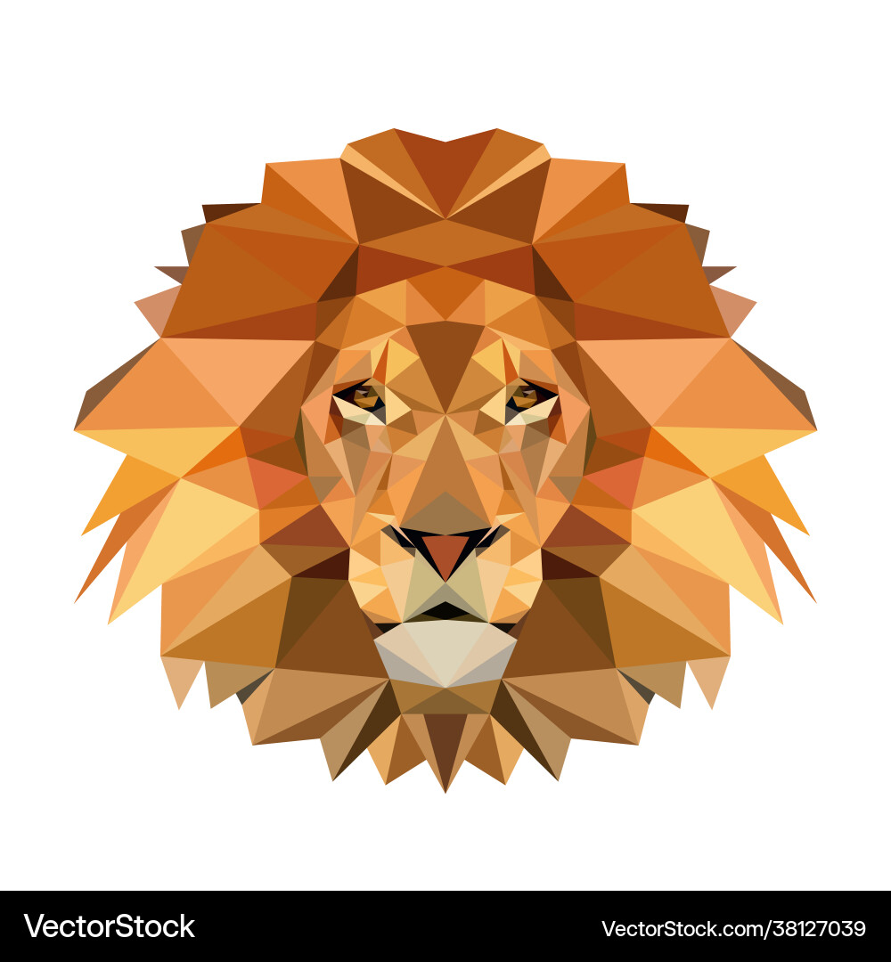 Polygon lion art image Royalty Free Vector Image