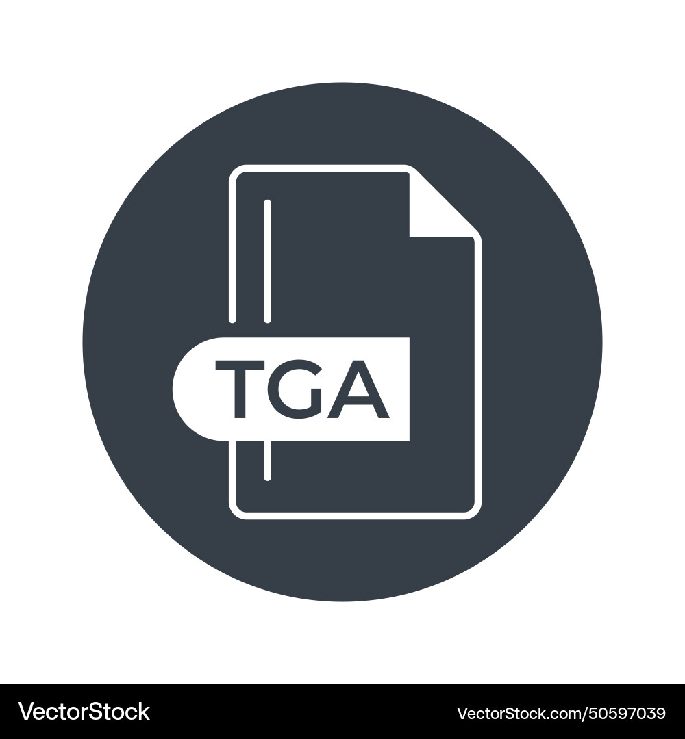 Tga file format icon extension filled Royalty Free Vector