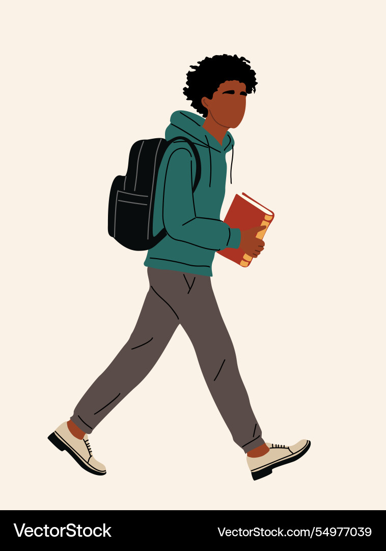 Young boy school college student isolated Vector Image