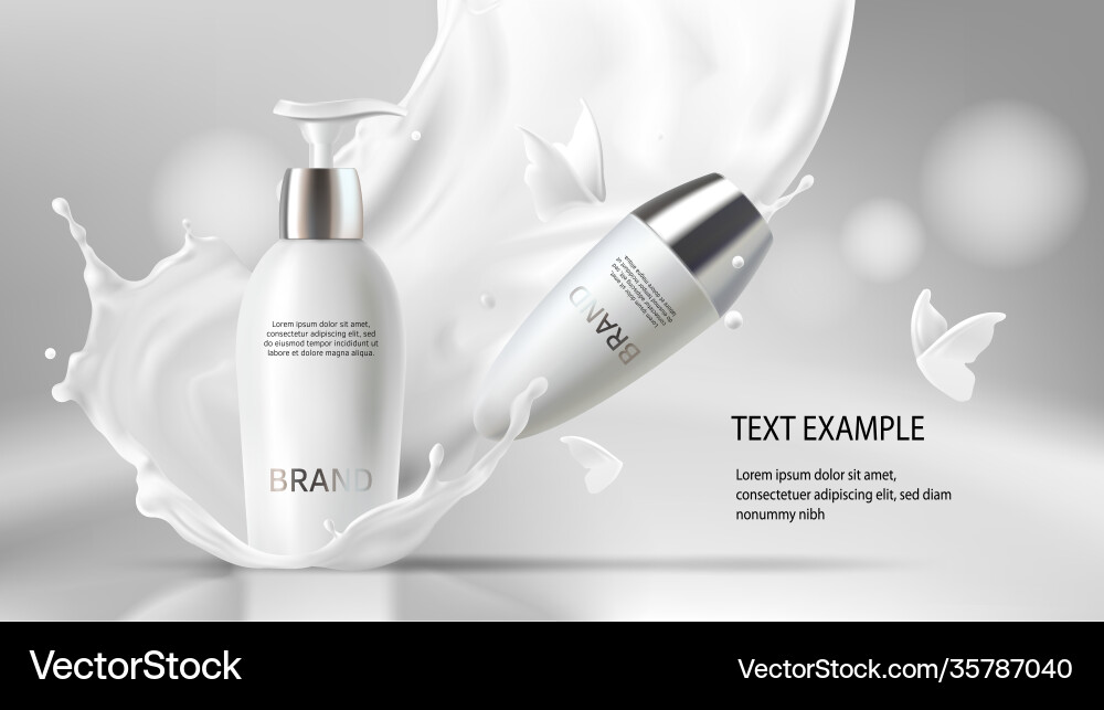 Cosmetic realistic cream and deodorant Royalty Free Vector