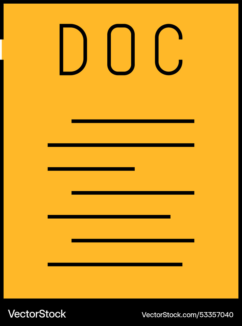 Doc file format document icon color Royalty Free Vector Doc file format document icon color Royalty Free Vector