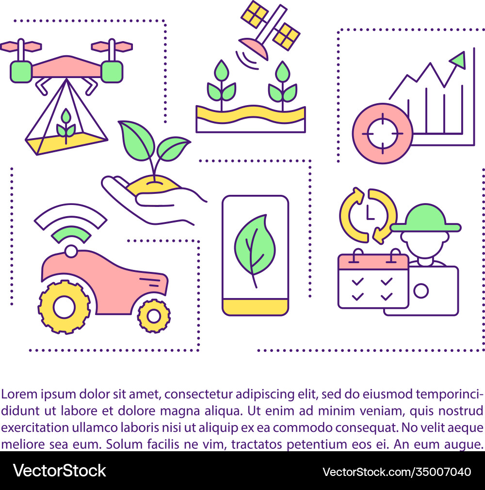 Farm management concept icon with text Royalty Free Vector