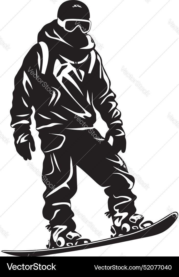 Frozen fury logo featuring snowboarding man slope Vector Image