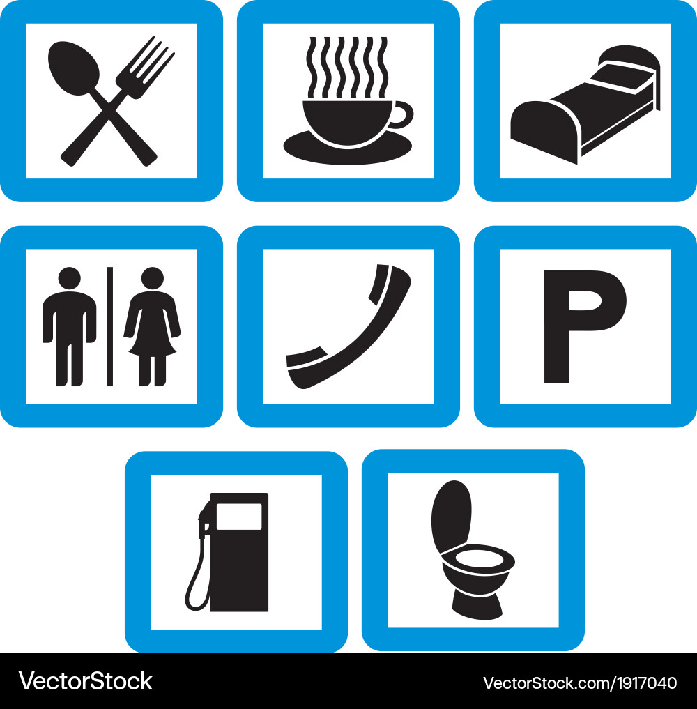Hotel icons set - signs Royalty Free Vector Image