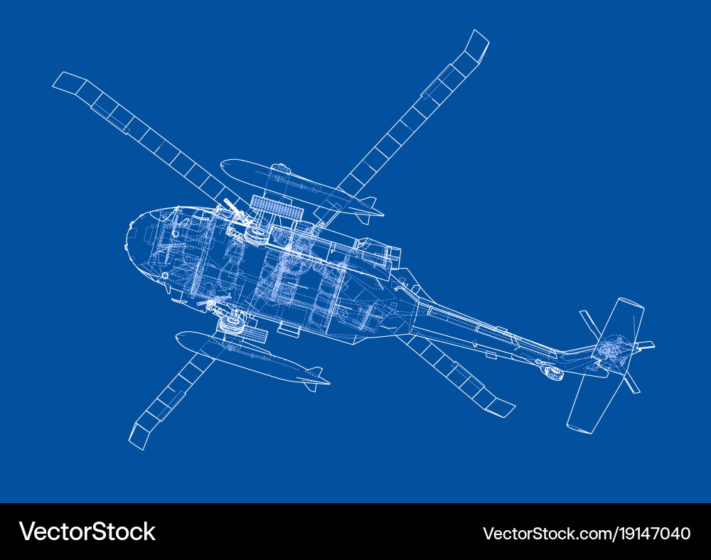 Military Helicopter Outline Royalty Free Vector Image